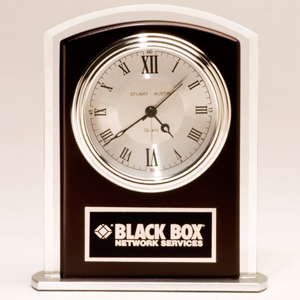 Black Beveled Glass Clock | The Finer Line, Inc.