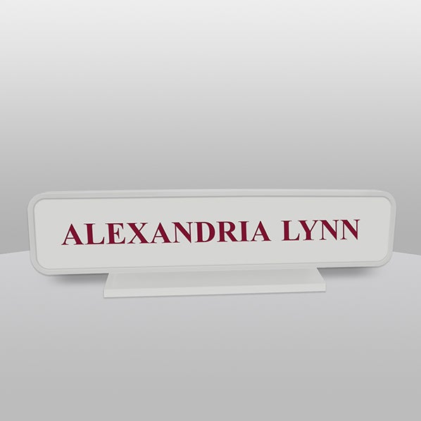 Gray Desk Name Plate Rounded | The Finer Line, Inc.
