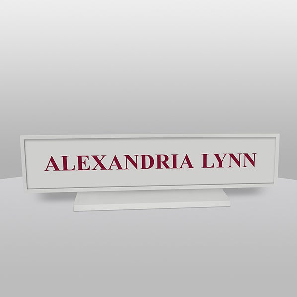 Gray Desk Name Plate Square | The Finer Line, Inc.